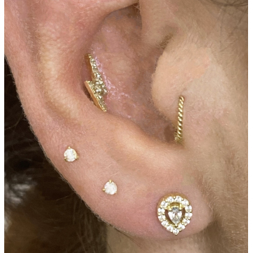 Piercing Hélix Cartilage Diamant 0,03 carats en or jaune ou blanc