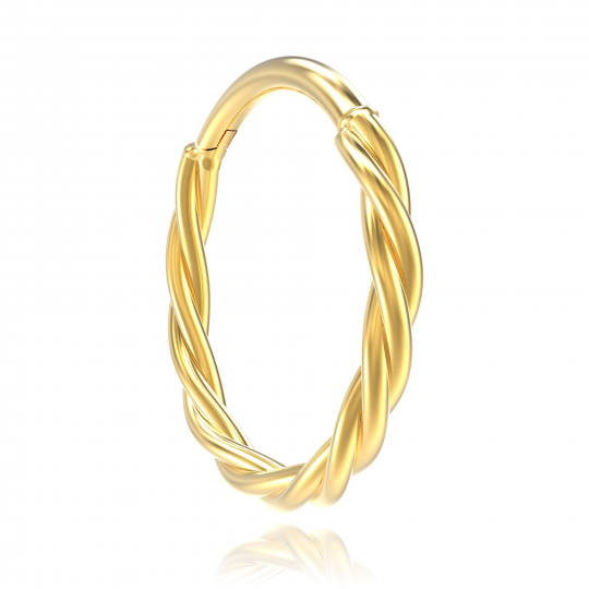 Piercing Hélix anneau clicker or jaune 18 carats